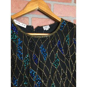 Scala | Tops | Vintage Scala Sequin Beaded Top X Pure Silk Dead Stock ...